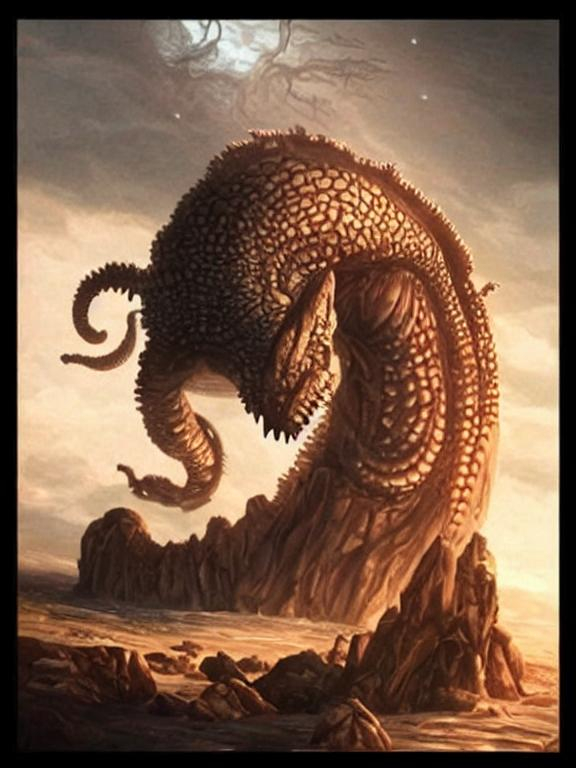 leviathan, giant, huge, ice, eldritch, horror, worm,...