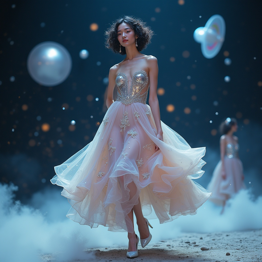 (Miu Miu Space dress), elegant fashion design, futur...