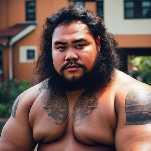 Samoan man, plus size, slightly muscular, sweet and... | OpenArt
