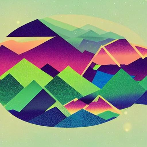 Geometric landscape different environments fused wit... | OpenArt