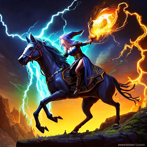 fantasy, wizard drinking beer, magical, lightning, f... | OpenArt