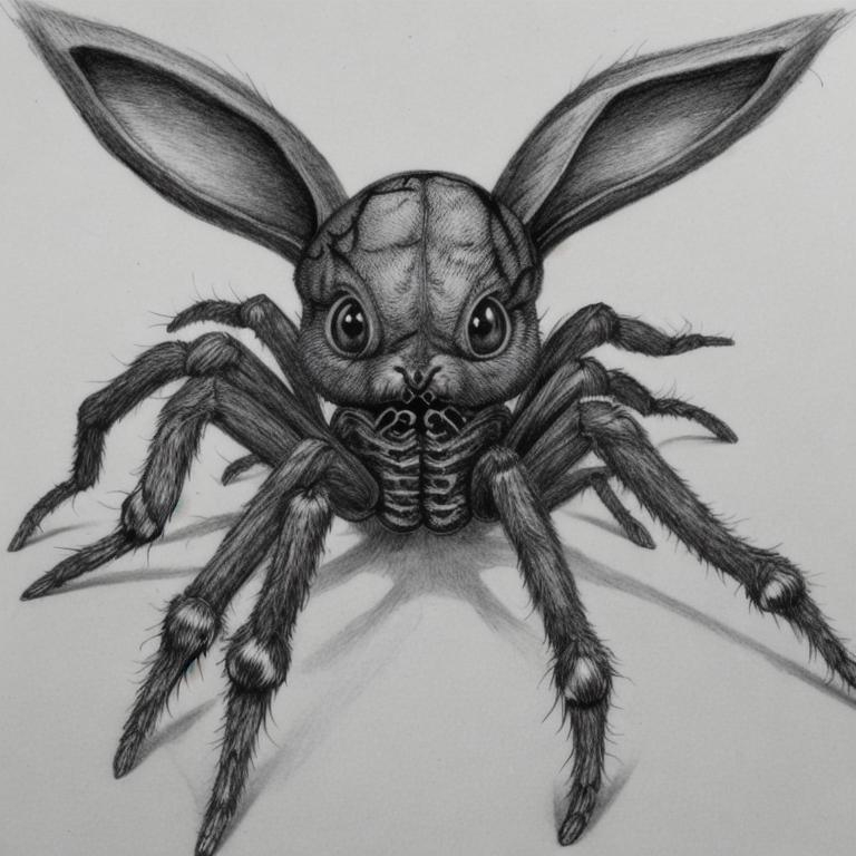 An eldritch horror combining the legs of a spider wi...