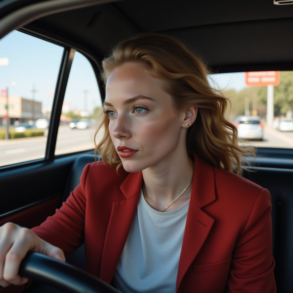wanda driving a car