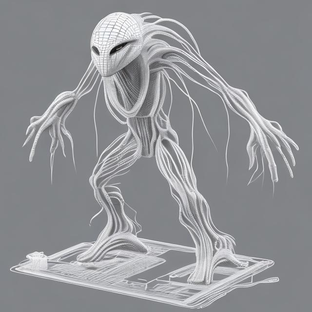 nintendo wireframe alien | OpenArt