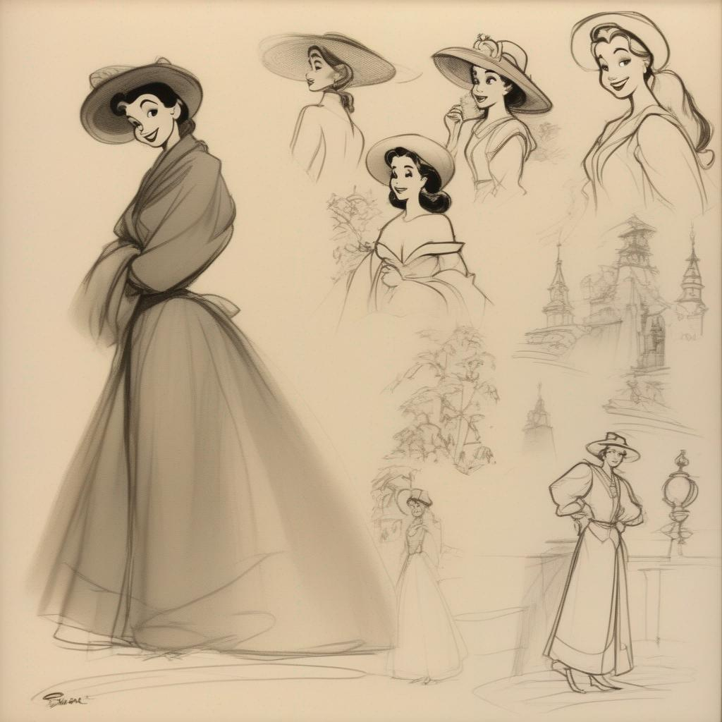 original disney character concept art