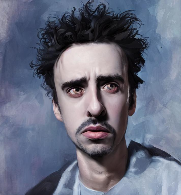 Oil painting by Tim Burton portrait of a young hands... | OpenArt