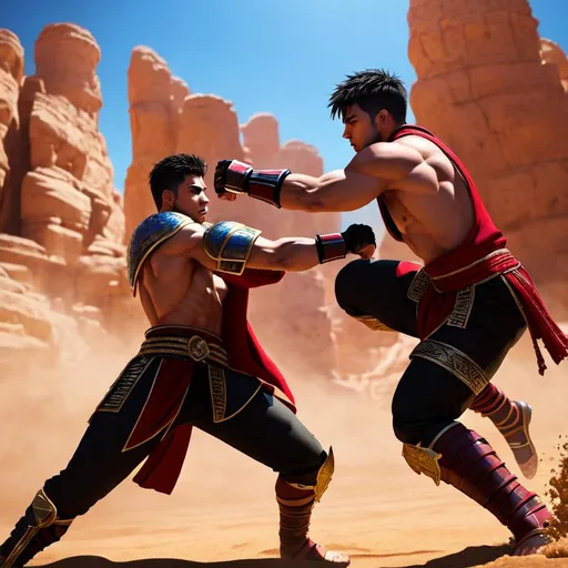 two-male, full body, cinematic shot, two male figh... | OpenArt