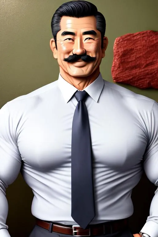 masculine Japanese bodybuilder businessman, (detaile... | OpenArt