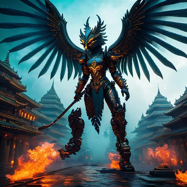 Garuda, front, full body, Epic action pose, epic Ins...