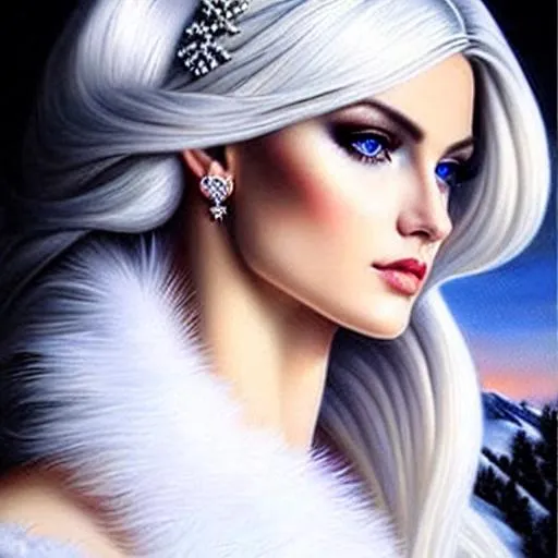 Hyperrealism, Oil Painting, Snowy Landscape, full le... | OpenArt