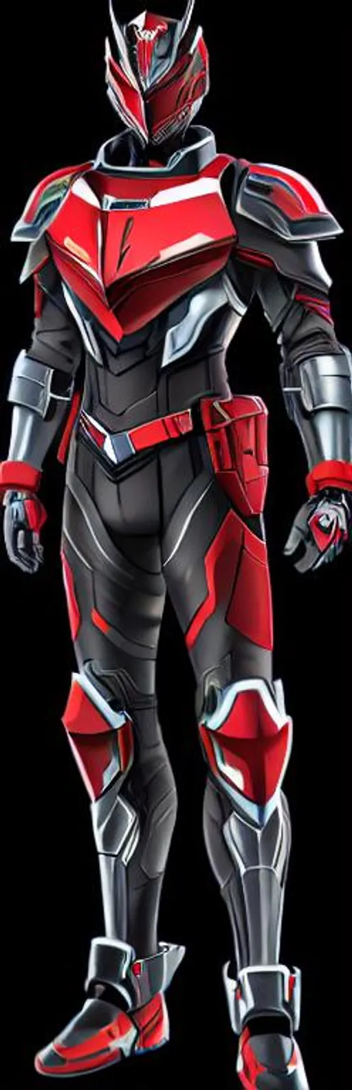 Bionic fighter, metal plate armor suit in black and...