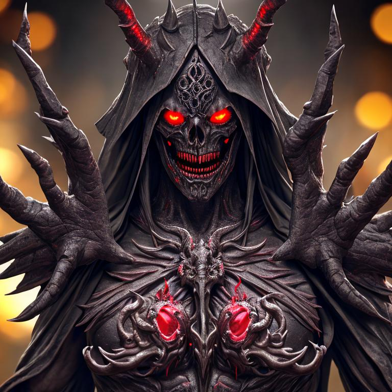 a demonic god of death, Professional, Highly Detaile...