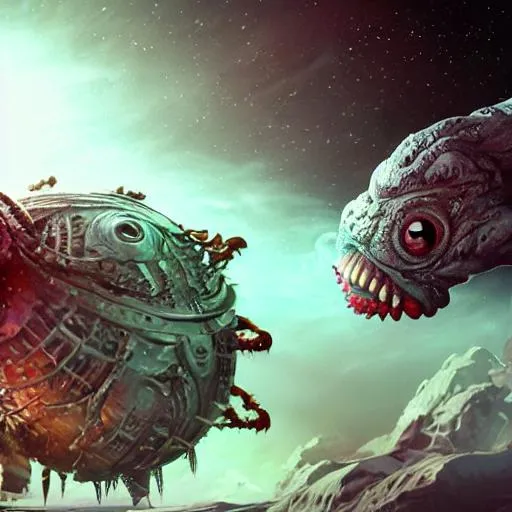 purple fat Giant leviathan growing from the ground a... | OpenArt