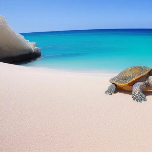 Breathtakingly beautiful image of baby turtles on a... | OpenArt