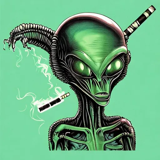 Alien smoking from a meth pipe | OpenArt