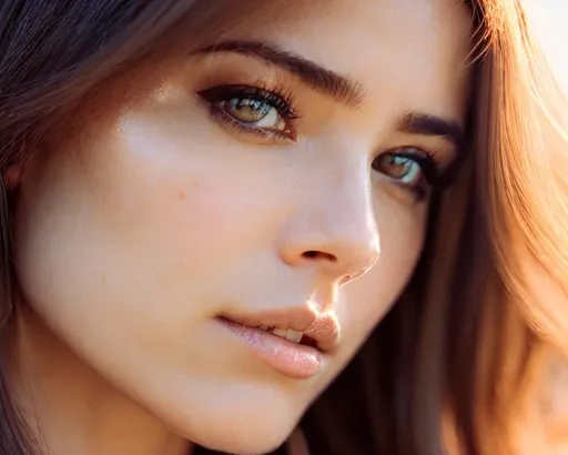 Closeup face portrait of a #3238# woman, smooth soft...