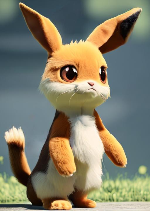 Furry rabbit looking in the distance | OpenArt