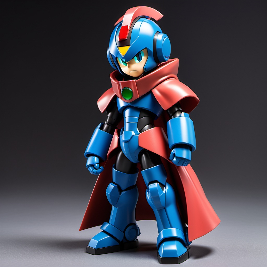 Sci-fi Megaman zero with trench coat wearing Knight...