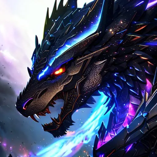 A monster destroying a galaxy with 3 red eyes and sh... | OpenArt
