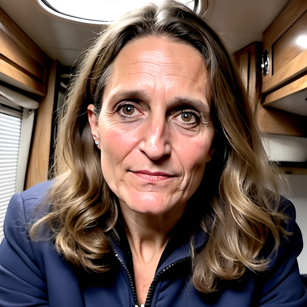 crystia freeland hiding in canada rv trailer with co...