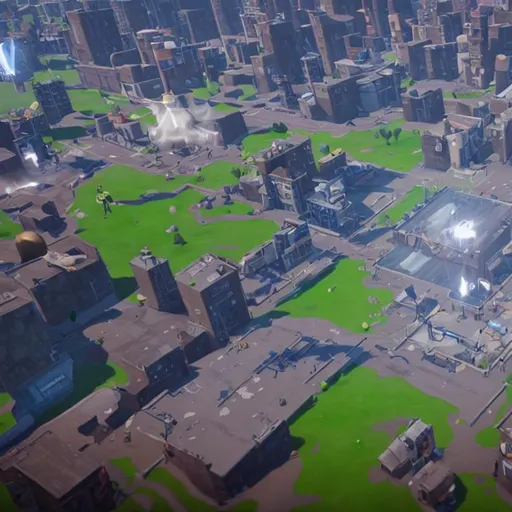 fortnite map flooding with shiny thick liquid chrome | OpenArt