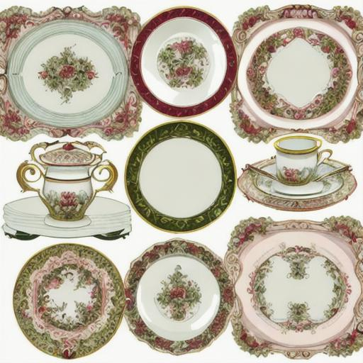 Victorian tableware clipart