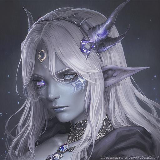 A beautiful D&D Circle of Stars Druid, character por...