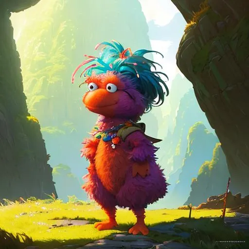 Highly detailed full-body portrait of a Fraggle from... | OpenArt