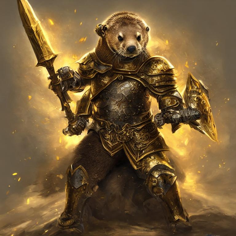 Front view of an Paladin Otter in heavy armor fighti...
