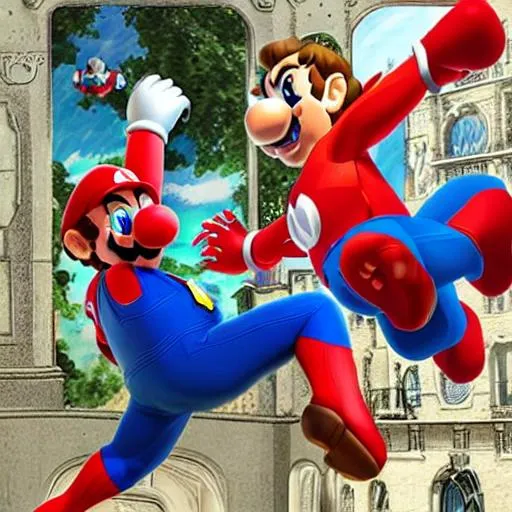 super mario vs spider man | OpenArt