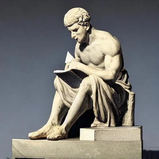 man carving himself out of stone