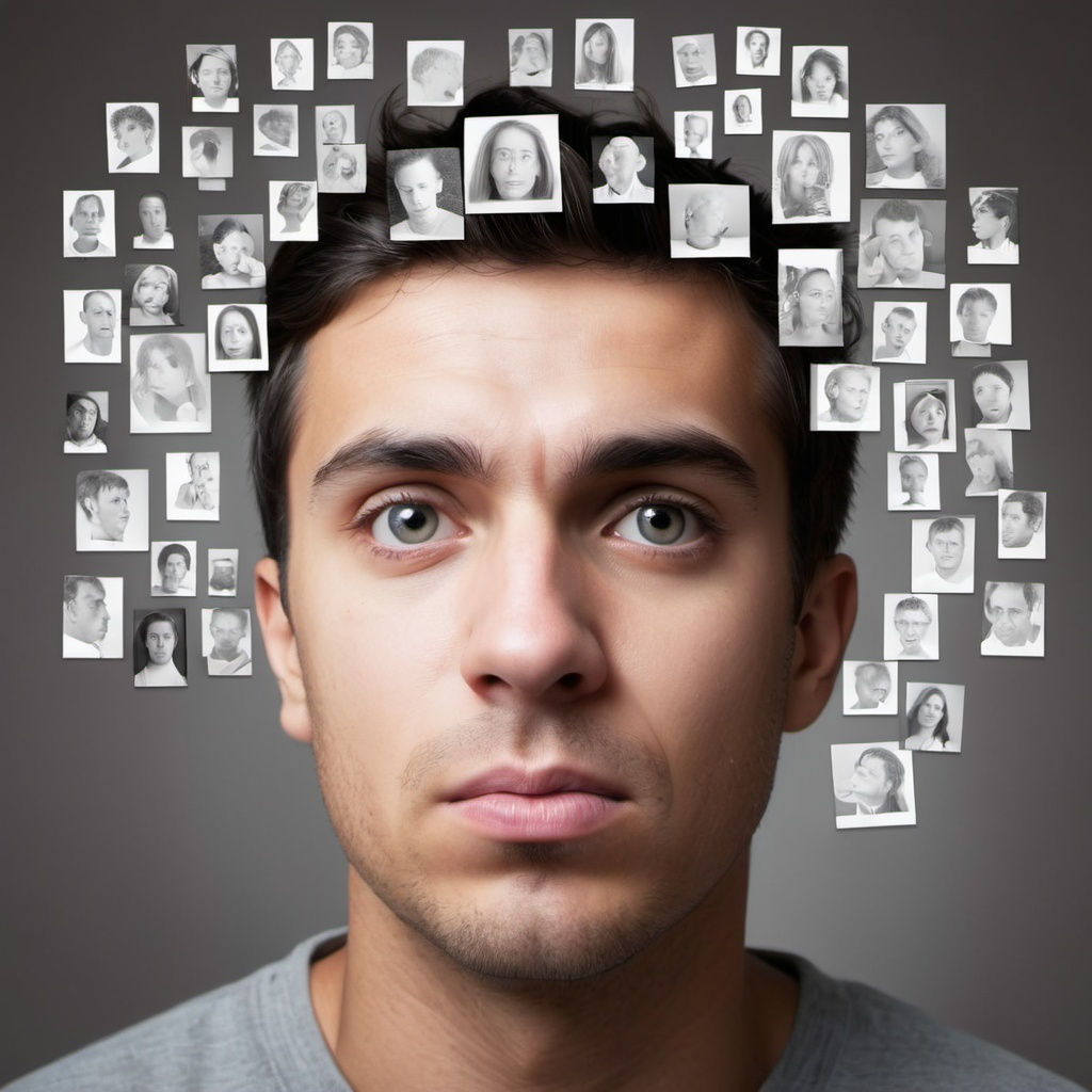 Generate a photo of someone thinking many thoughts