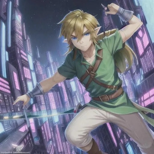 link in a futuristic city | OpenArt