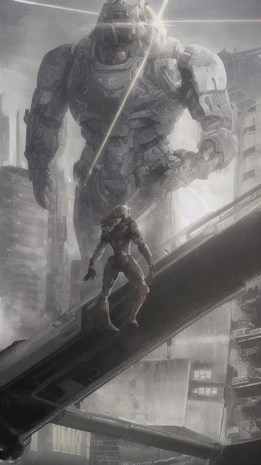 Cyberpunk mechs, Riots in the streets, corporate cor... | OpenArt