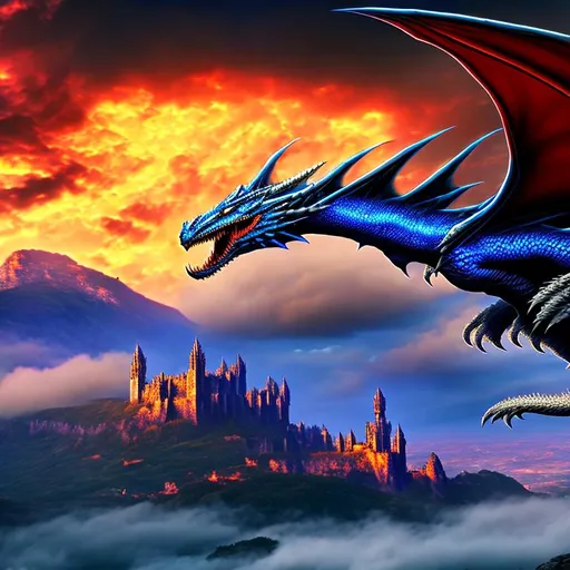 Wyvern floating in the air, the character has deep b... | OpenArt