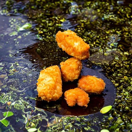 chicken nuggets in a pond | OpenArt