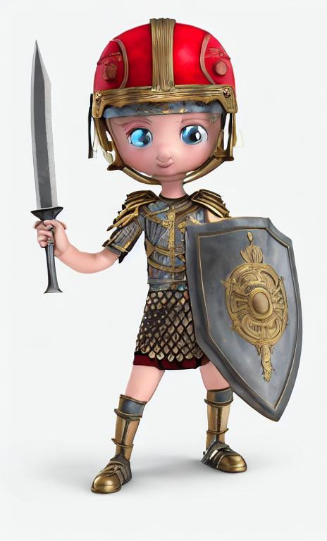 cute, boy 9 years old, dressed in Ancient Roman armo... | OpenArt