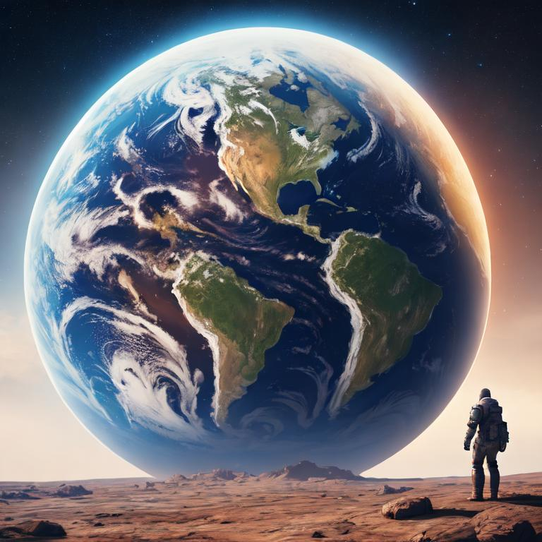 a man visiting earth for the first time, artstation... | OpenArt