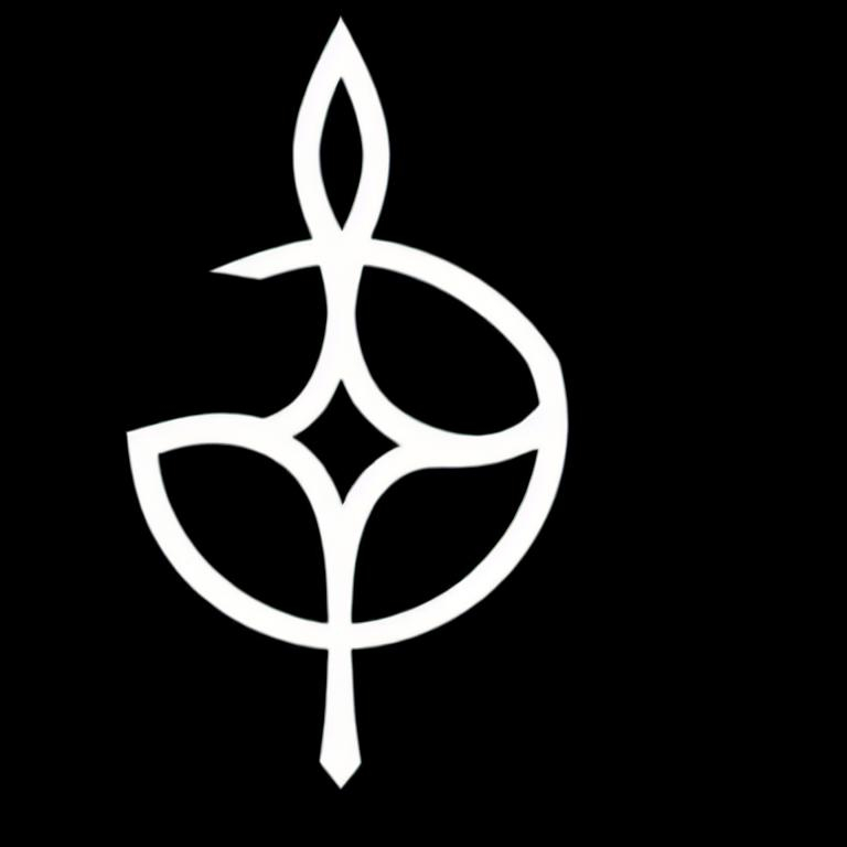 black and white, text, magic rune. clean lines, HD,... | OpenArt