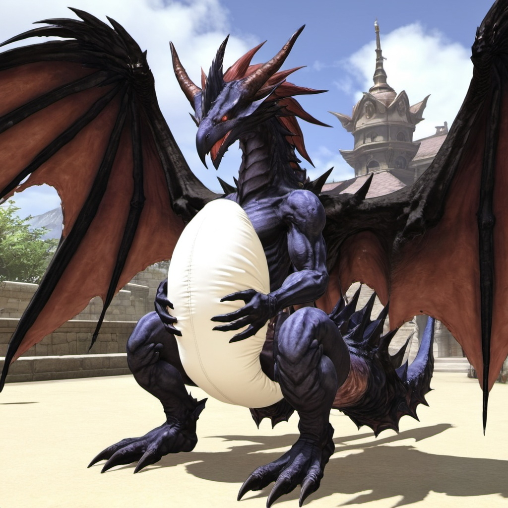 final fantasy xiv Bahamut in a diaper