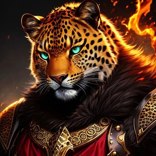 an anthropomorphic Leopard, mythological creature, l... | OpenArt