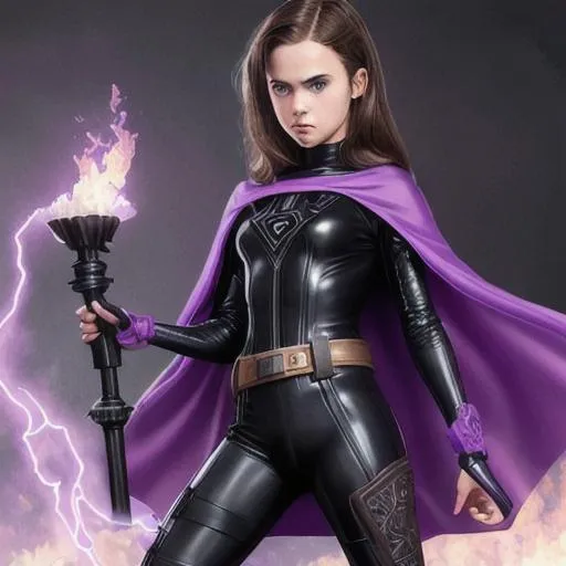 teenage girl superhero with brown hair and gray eyes... | OpenArt