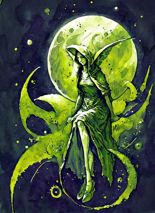 moon lunar moth tarot eldritch tentacle