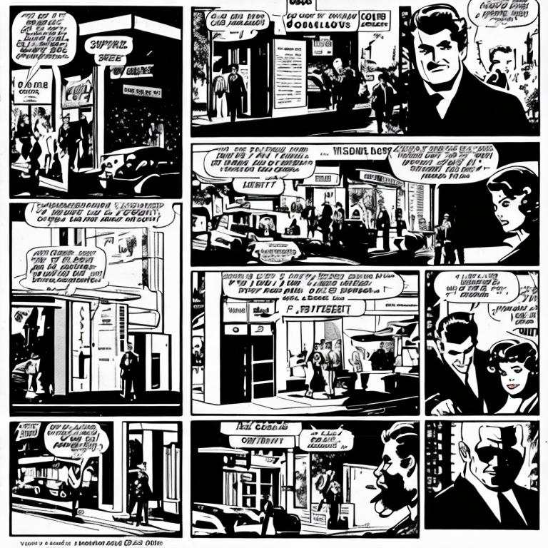 A comic book scene from 1950s, a couple, drama, love... | OpenArt