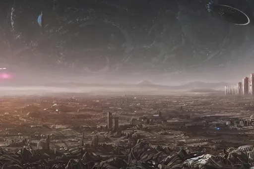 Sci fi valley in perspective of an horizon space and... | OpenArt