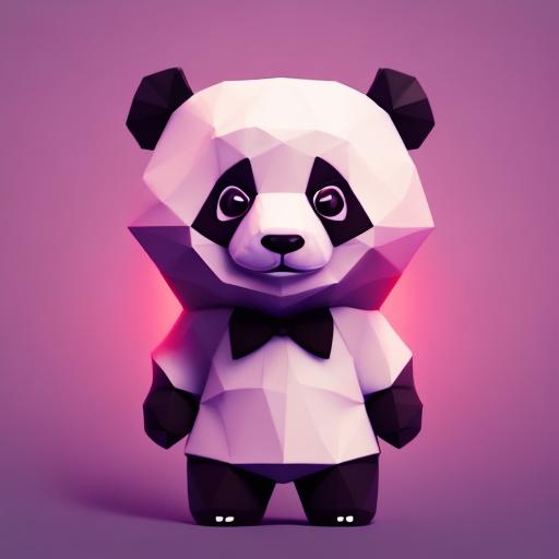 kawaii low poly Panda character with smoking, 3d iso... | OpenArt