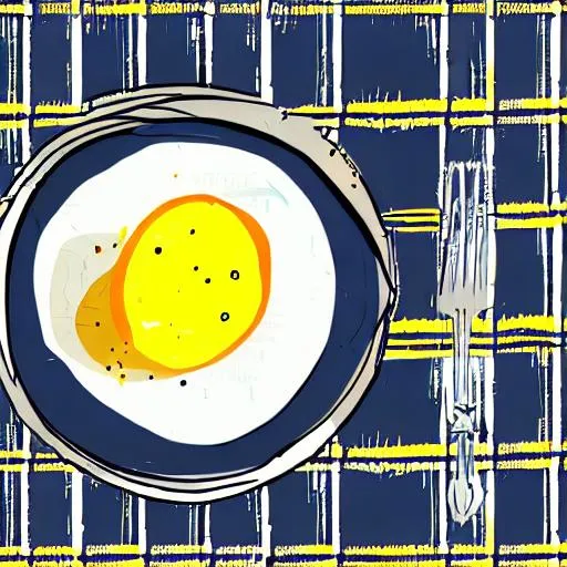 Plate of eggs cartoon drawing