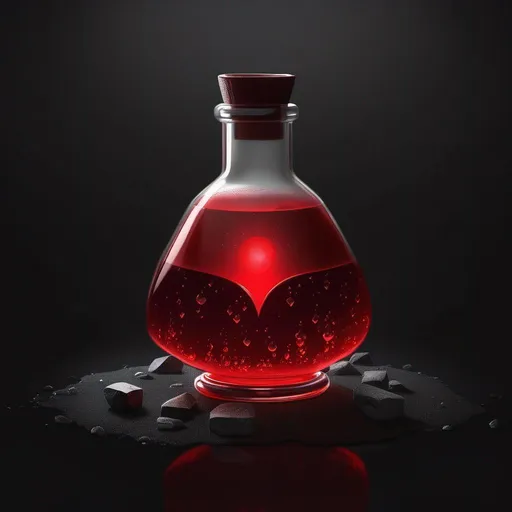 A digital art of a red healing potion in the middle... | OpenArt