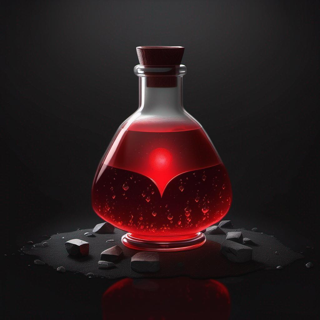 A digital art of a red healing potion in the middle... | OpenArt