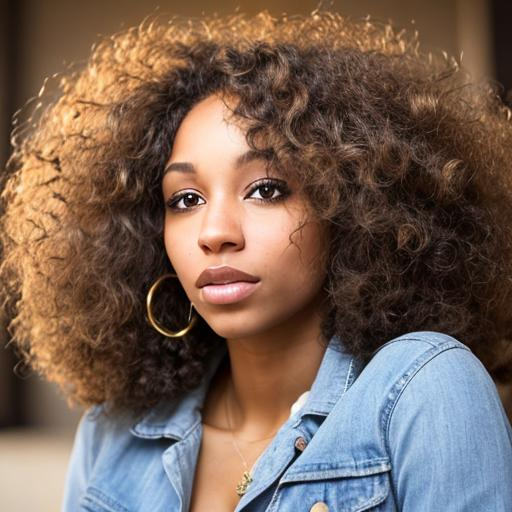 light-skinned black woman with curly hair